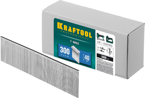 Гвозди для нейлера KRAFTOOL тип 300 40 мм 5000 шт. 31785-40 - купить по ...
