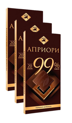 АПРИОРИ шоколад горький 99% какао, 100г х 3 упаковки - купить с ...