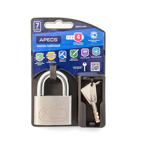 Замок навесной Apecs Premier PDS-XS-60 суперзащита ГОСТ 5089-2011. - купить по низкой цене в ...