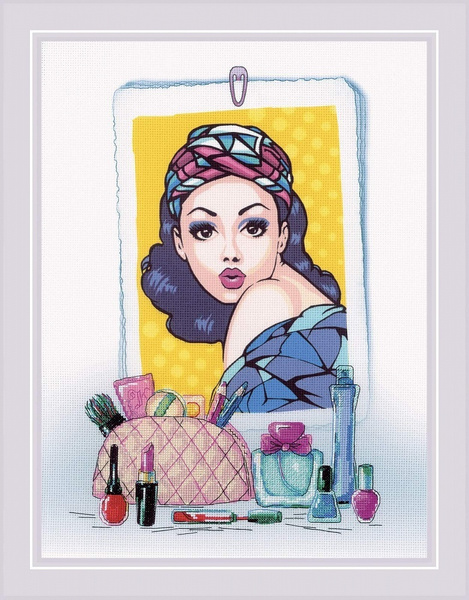 Набор для вышивания крестом RIOLIS частичная вышивка, "Бархатный взгляд ...