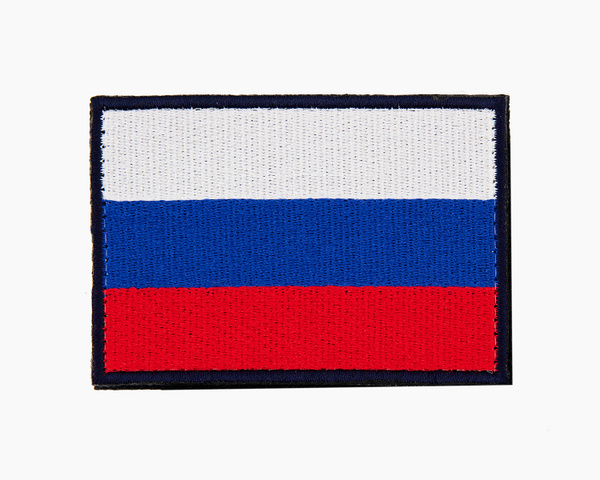 Шеврон (нашивка, патч) "РОССИЯ флаг" на липучке, 7,5 * 5 см - купить с ...