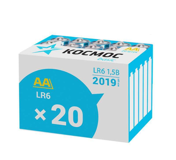 Элемент питания алкалиновый LR LR6 (уп.20шт) Космос KOCLR620BOX (упак.20 шт.) - купить с ...