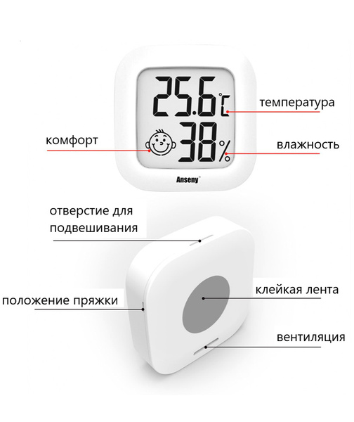 Термометр гигрометр комнатный. Метеостанция. Измеритель влажности и ...