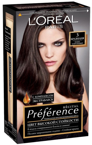 L'Oreal Paris Краска для волос Preference, 3 Бразилия, Лореаль ...