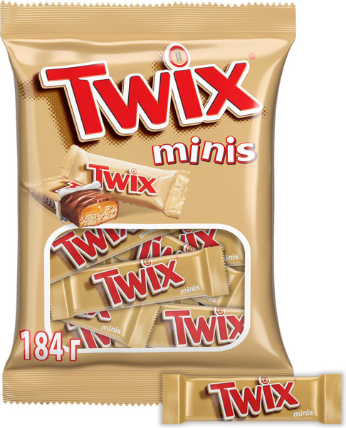 Конфеты шоколадные батончики Twix Minis, 184 г / Печенье, шоколад ...