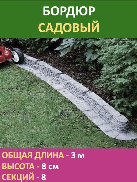 Бордюр садовый Пикник и Сад ABS пластик, 300 х8 см купить c доставкой ...
