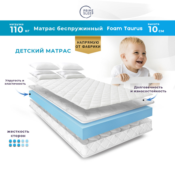 Матрас PRIME SLEEP Prime Sleep Foam Taurus/_CT, Беспружинный, 70 ...
