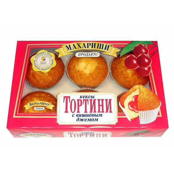 Кексы Махариши Тортини с вишневом джемом 200 г - купить с доставкой по ...