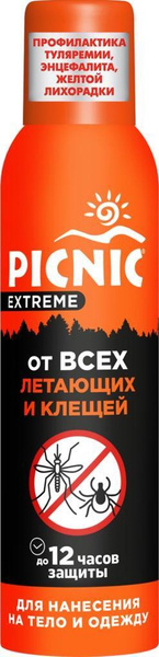 Picnic Extreme Аэрозоль репеллентный от всех летающих кровососущих ...