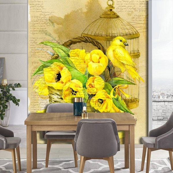 Фотообои бесшовные Тюльпаны в корзине В260 см х Ш203 см Master Fresok артикул 10-137 ...