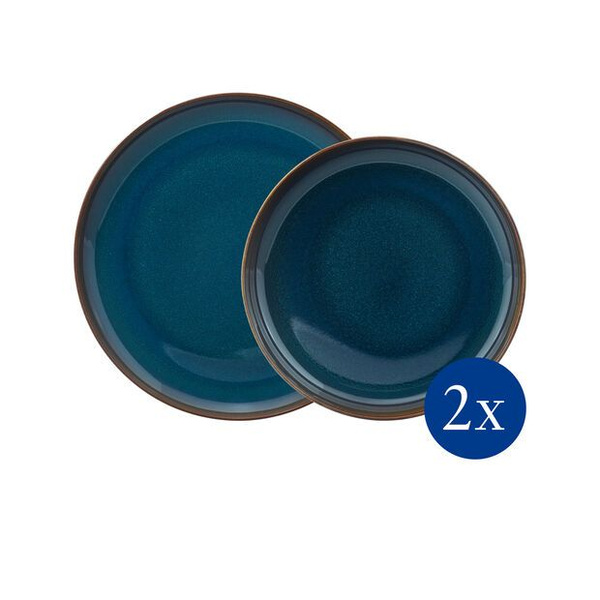 like. by Villeroy & Boch Crafted Denim Tafel-Set, blau, 4-teilig Изготовленный джинсовый ...
