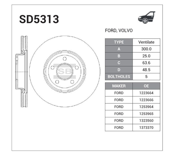 Диск тормозной Sangsin SD5313 - купить по низкой цене в интернет ...
