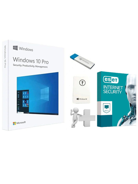 Windows 10 Pro BOX (Коробочная версия) + NOD32 INTERNET SECURITY 1 год ...