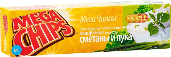 Чипсы Mega Chips Сметана и лук 100г - купить с доставкой по выгодным ...