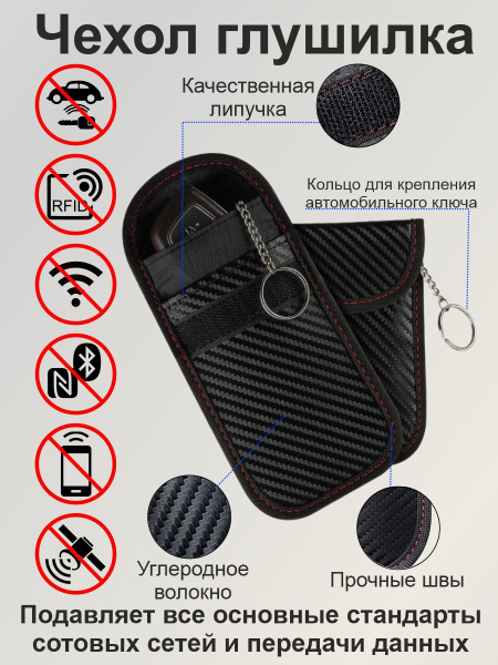 Противоугонный экранирующий чехол глушилка Фарадея подавитель сигнала ...