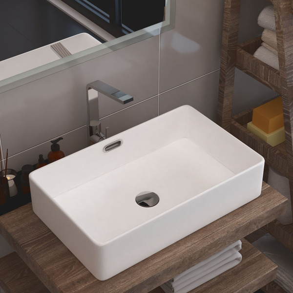 Накладная раковина для ванной Helmken 37860000: раковина на столешницу, умывальник прямоугольный ...