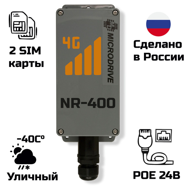 Роутер Microdrive 4G с SIM картой уличный, WiFi модем, внешняя антенна ...