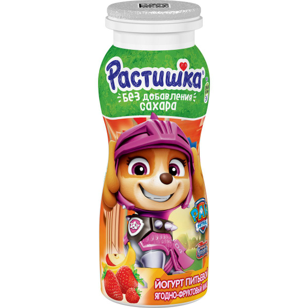 Йогурт питьевой Растишка Nature ягодно - фруктовый микс, 1,6%, 90 г ...