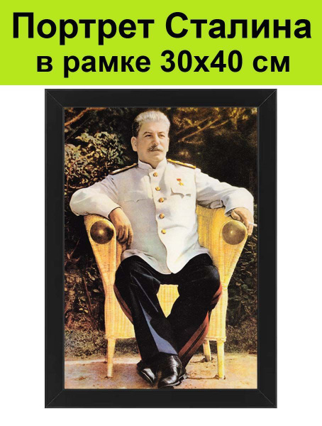 Портрет Сталина в рамке 30х40 см / картина, постер, плакат Иосиф Сталин ...