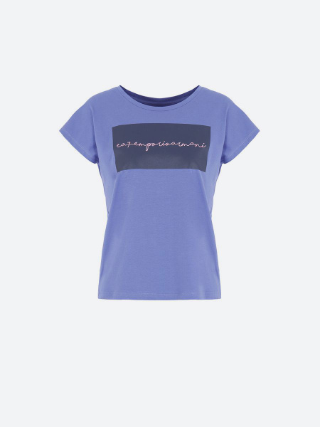 Футболка EA7, размер 44, 46, цвет синий, 95% хлопок, 5% эластан - купить по выгодной цене в ...