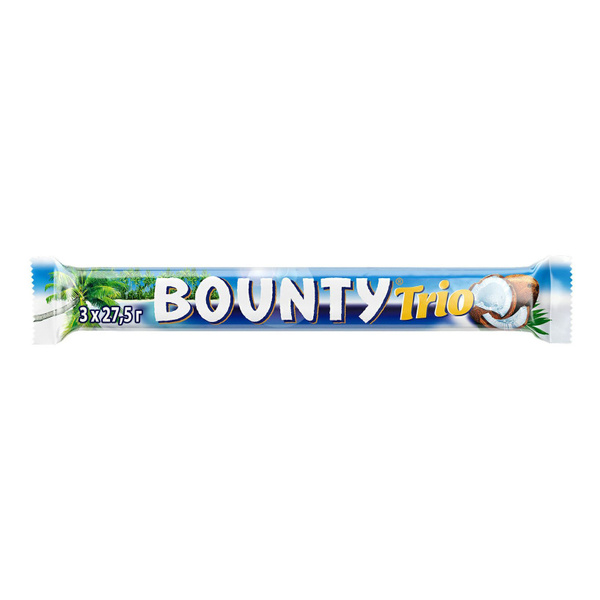 Шоколадный батончик Bounty Trio 82,5 г, комплект: 6 упаковок по 82.5 г ...