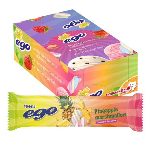 Батончик злаковый Ego Teens Ананасовый маршмэллоу, 25гх21шт/уп - купить ...