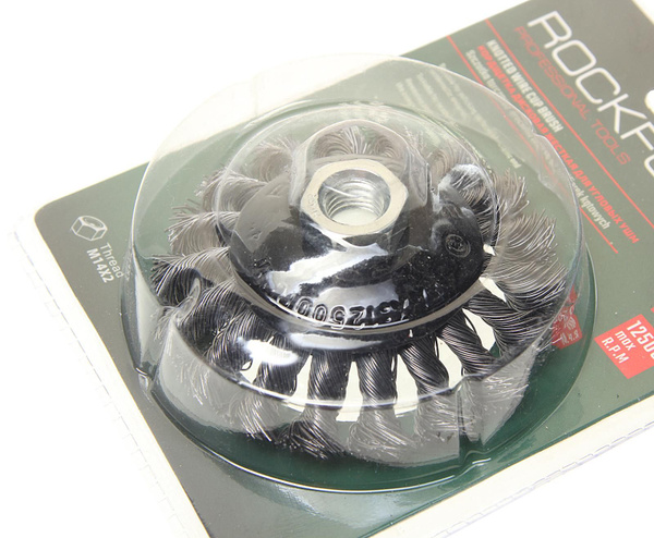 Кордщетка дисковая получаша ROCKFORCE стальная витая для УШМ 100мм купить на OZON по низкой цене ...