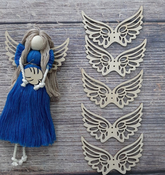 Заготовка крылья ангела 10 6 4 см макраме 5 шт купить на Ozon по низкой цене 940468485