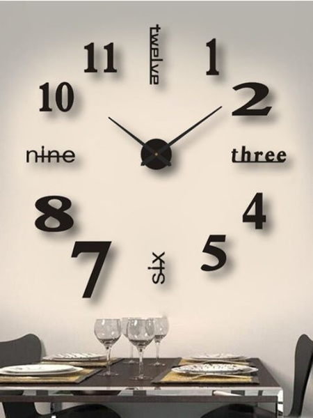 Настенные бескаркасные 3d часы диаметр 80 120 см купить C доставкой на Ozon по низкой цене