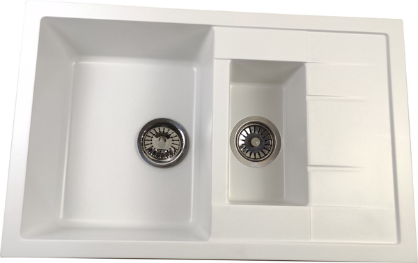 Кухонная мойка FG 76-48 белый арктик, светло-серый цвет, врезная ...