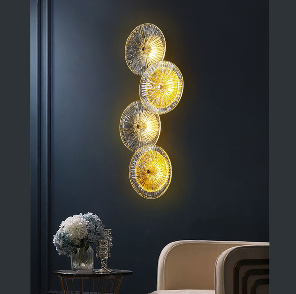 Бра Настенный светильник Amber Cloyd HELION_Латунь, 4 диска, 3000к, LED ...