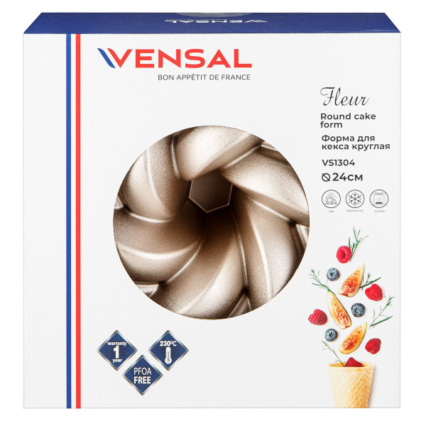 Форма для выкладки VENSAL, 24 см х 24 см, 1 предм., Литой алюминий ...