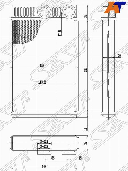 Радиатор отопителя для Шевроле Круз 2009-2015, Chevrolet Cruze радиатор ...