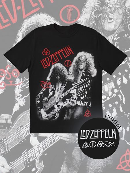 Футболка Led Zeppelin, размер 58, цвет черный, хлопок - купить по ...