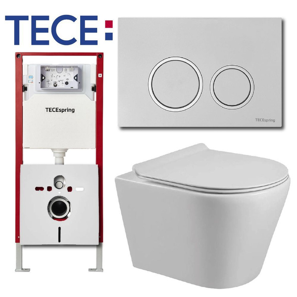 Комплект унитаза c инсталляцией TECE, направление выпуска: Горизонтальное (в стену), TECE_NESS_1 ...