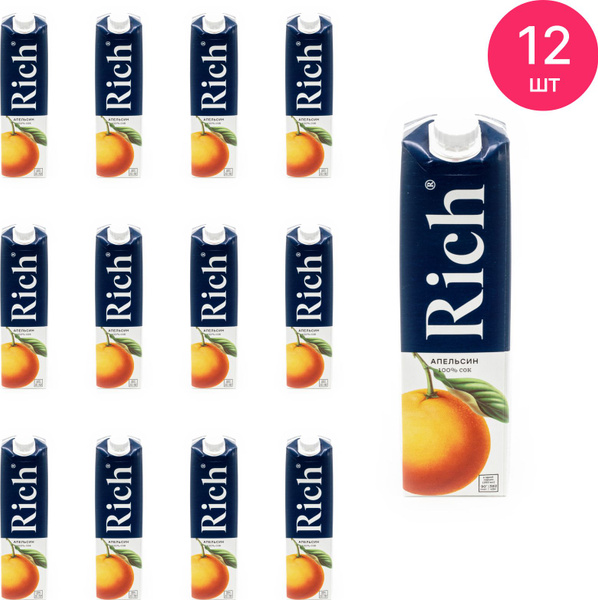 Сок Rich апельсин с мякотью 1л (комплект из 12 шт) - купить с доставкой ...