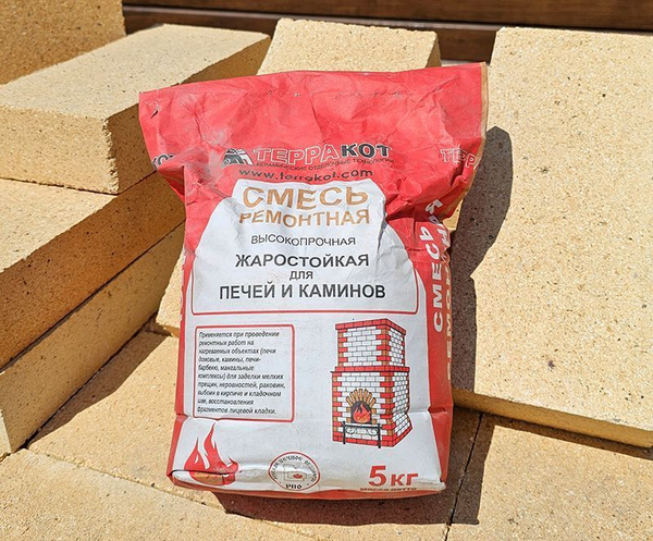 Смесь ремонтная жаростойкая для печей и каминов "Терракот", мешок 5 кг ...