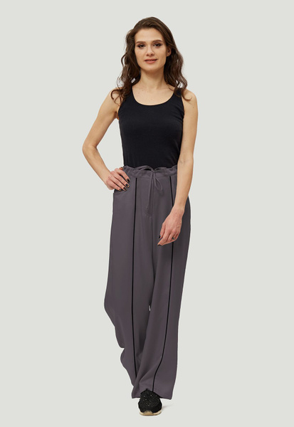 Брюки Женский DIMMA fashion studio широкие фиолетовый, серый Текстиль ...