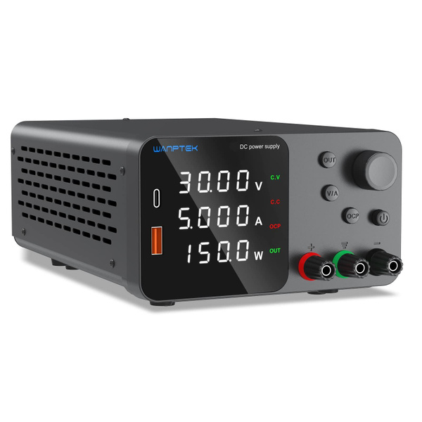 Лабораторный источник питания регулируемый 0 30В 0 5А с портом зарядки Usb A Type C Wanptek