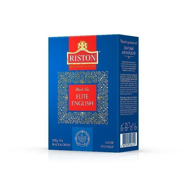 Riston Чай листовой черный и зеленый English Elite, 100 г - купить с ...