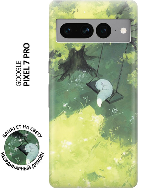 Силиконовый чехол Песец на качелях на Google Pixel 7 Pro / Гугл Пиксель ...