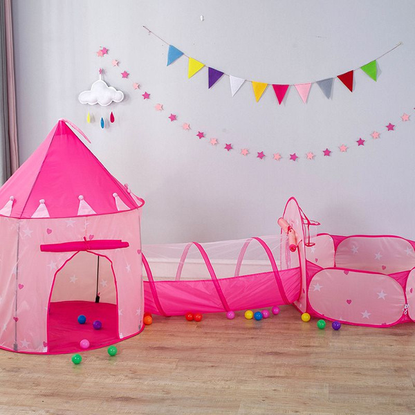Палатка для девочек - Pink Peach Heart 3 Piece Princess Pop Up Castle ...