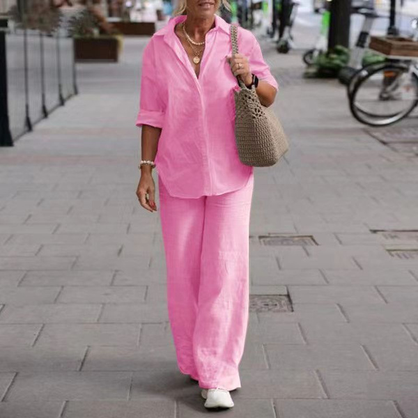 Комплект одежды Женский YIFU HOME Повседневный розовый, размер 54 Хлопок, Пенька Китай Демисезон ...