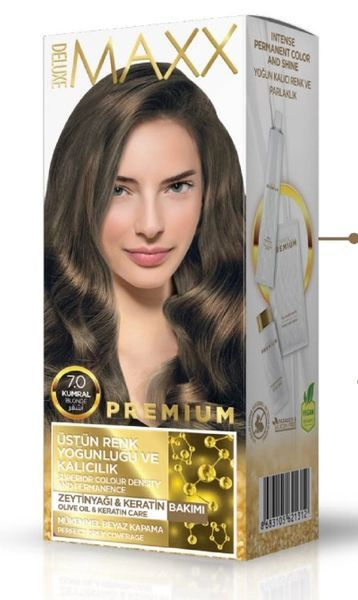MAXX DELUXE PREMIUM Набор для окрашивания волос HAIR DYE KIT 7.0 Русый ...
