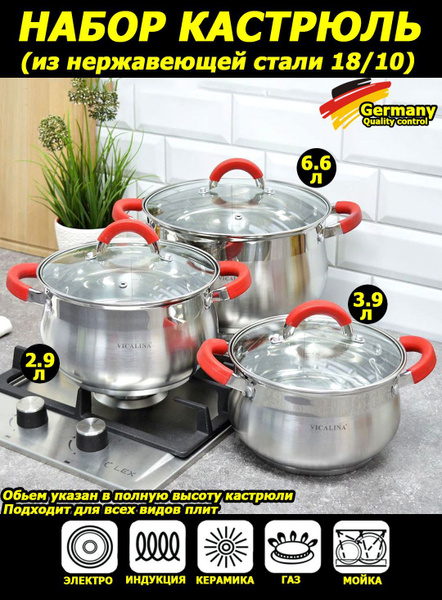 Набор кастрюль Konstant Haus, Нержавеющая сталь - купить по выгодной ...