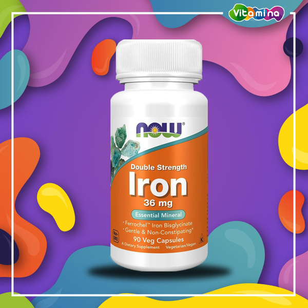 Железо NOW Iron 36 mg - 90 Veg Capsules - купить с доставкой по ...