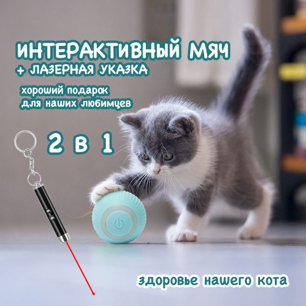 Интерактивная игрушка мячик для кошек и котят купить с доставкой по