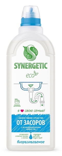 Средство Synergetic от засоров, 1л, 6 штук - купить с доставкой по выгодным ценам в интернет ...