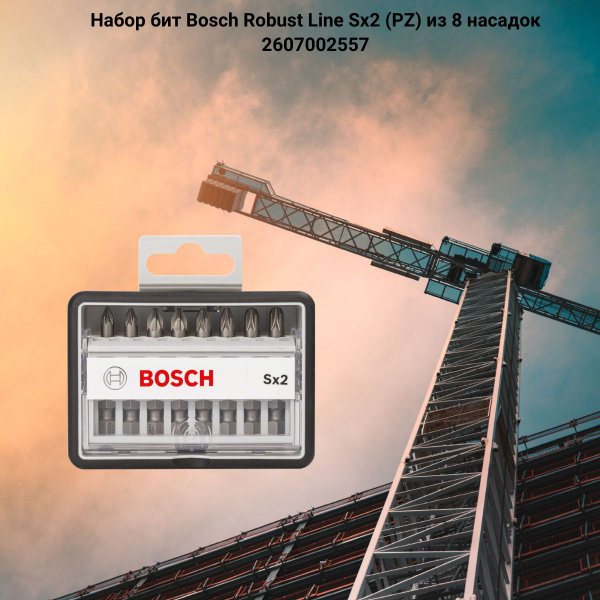 Бита Bosch Набор бит Robust Line Sx2 (PZ) из 8 насадок 2607002557 ...