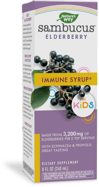 Nature's Way, Органический сироп бузины для детей, Sambucus for Kids ...